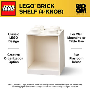 Room Copenhagen Lego Brick Set with 4-Stud and 8-Stud Box Shelves, White