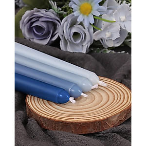 Viyffo 10 Inch Taper Candles Blue Set of 20 Unscented, Dripless, Smokeless Long Tall Tapered Candlesticks Wedding Home Decor Dinner-Natural Color Series