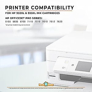 Houseoftoners Remanufactured Ink Cartridge Replacement for HP 932XL 933XL 932 XL 933 XL for HP Officejet Pro 7612 6700 6600 6100 7110 7610 Printer (2B/1C/1M/1Y, 5-Pack)