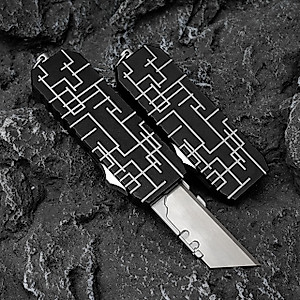 TGZUO Aluminium Alloy Utility Knife with Clip Small EDC Telescopic Retractable Box Cutter Knife Pocket 10pcs Carbon Steel Blades (Black)