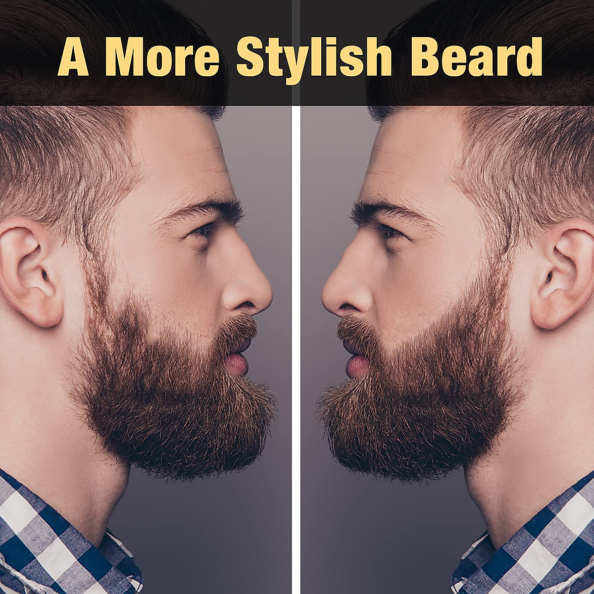 Beard Pencil Filler For Men,4 Tip Beard Filler Pen Kit Beard Pen & Beard Brush Male Mustache Repair Shape, Effective Enhance Facial Hair Waterproof Proof and Sweat Proof (Portable Box & Black Pen)