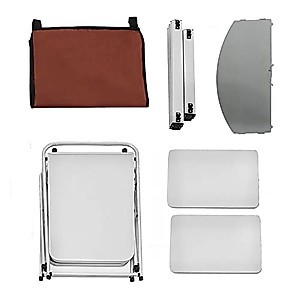 Happybuy Camping Kitchen Table, 3 Storage Organizer, Aluminum Windscreen Outdoor Folding Grill Station with 2 Side Tables, Camping Supplies and Accessories for BBQ Picnic Fishing Party Use, Brown