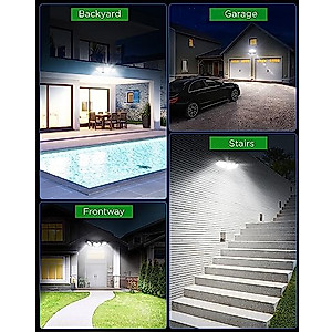 DeckTok Solar Lights Outdoor Indoor, 3500LM 350 LEDs 3 Modes Motion Sensor Solar Flood Light with Separate Solar Panel, 270° Wide Angle Illumination Waterproof Security Light for Yard Barn, 1Pack