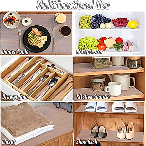 Shelf Liner Kitchen Cabinet Liners，Non-Adhesive Shelf Liner, 17.7 in x16.4 ft EVA, Washable Oil-Proof Non-Slip Cabinet Liner, Refrigerator Liner,Drawer Liner for Kitchen,Storage, Cupboard Liner