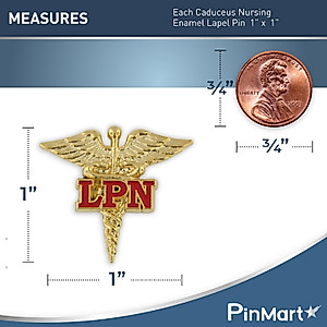 PinMart's Caduceus Nursing Enamel Lapel Pin - Ideal CNA or Medical Assistant Badge - Patient Care Technician Accessories for Lanyards and Nursing Scrubs or CNA Graduation Gifts and Pinning Ceremonies