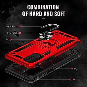 SunRemex for Moto G Stylus 5G 2022 Case with HD Screen Protector, [Not Fit Moto G Stylus 4G 2022] Magnetic Ring Holder Kickstand,Military Grade Protective for Motorola G Stylus 5G 2022 (5G_Red)