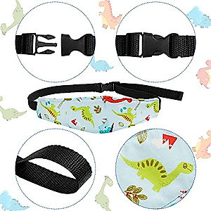 2 Pieces Baby Carseat Head Support Band Strap Headrest Stroller Seat Sleeping Headrest Neck Relief Head Strap Headband for Kids Children Toddler Infant (Dinosaur and Dolphin)