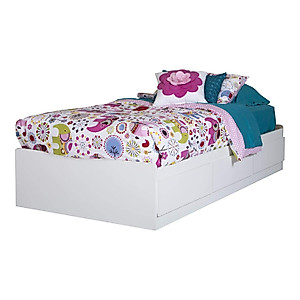 South Shore Logik Twin Mates Bed (39'') with 3 Drawers, Pure White