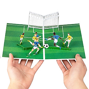 GREETING ART Football Pop Up Card, Birthday Card Pop Up,Father's Day Card, 3D Soccer Greeting Card,Anniversary Card, Thank You Card, Congratulations Card, Graduation Card