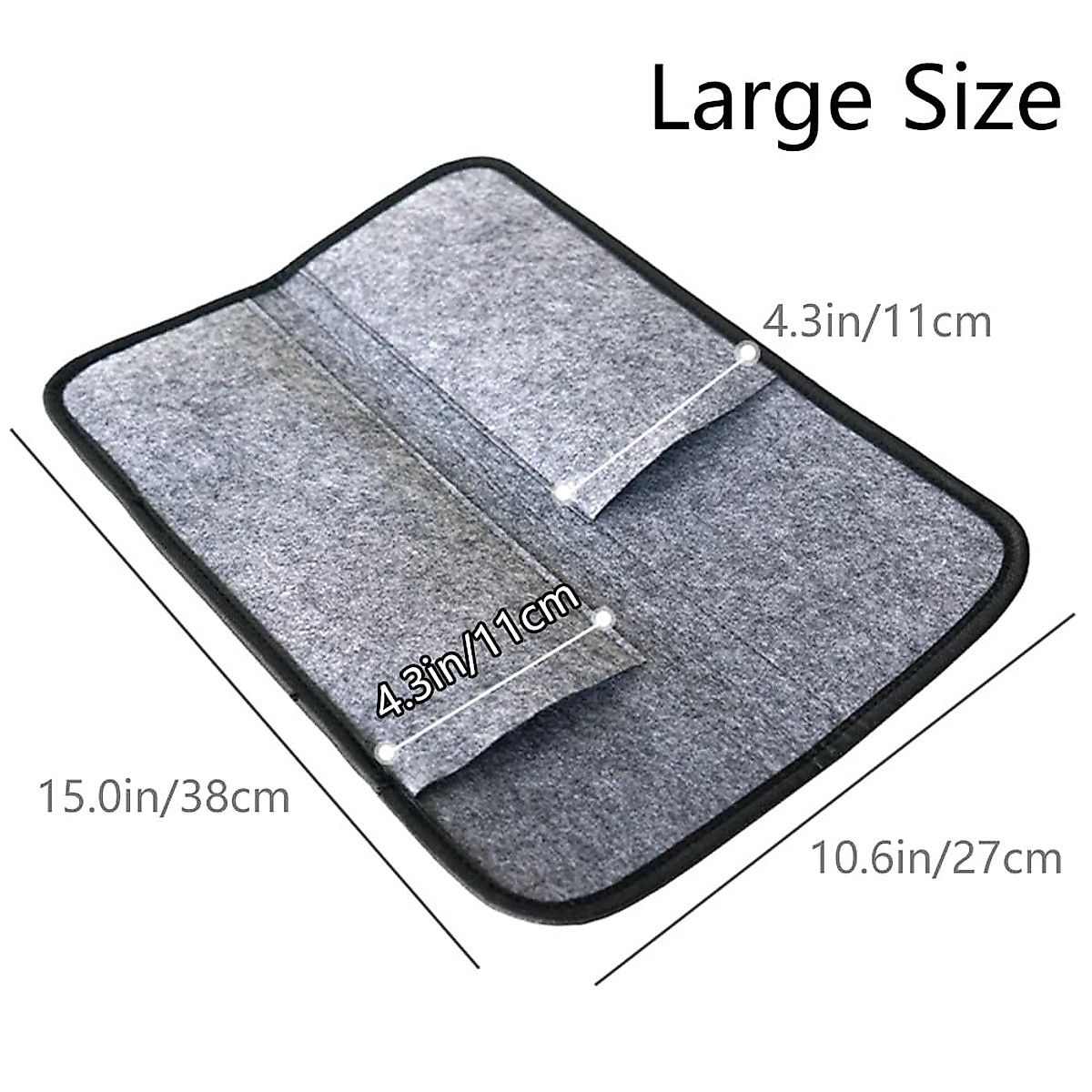 Linpr Collapsible Hair Straightening Irons Storage Bag, Portable Travel Heat-Resistant Mat for Curling Iron, Hair Straight Iron Organizer Pockets with Velcro, Lightweight Roller Mats pocket (Large)