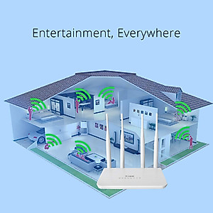 TUOSHI N300 WiFi Unlocked 4G LTE Modem Router with SIM Card Slot, 300Mbps WiFi, LTE Cat4, EC25-AF Qualcomm Chipset, 5dBi High Gain Antennas, Plug and Play, LT15F