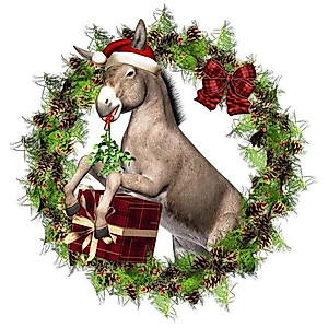 CafePress Donkey Santa Hat Inside Wreath Mugs Ceramic Coffee Mug, Tea Cup 11 oz