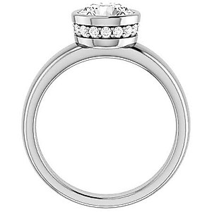 JEWELERYN 4 CT Round Colorless Moissanite Engagement Ring for Women/Her, Wedding Bridal Rings Set, Eternity Sterling Silver Solid Gold Diamond Solitaire Bezel Set for Her (6.5)