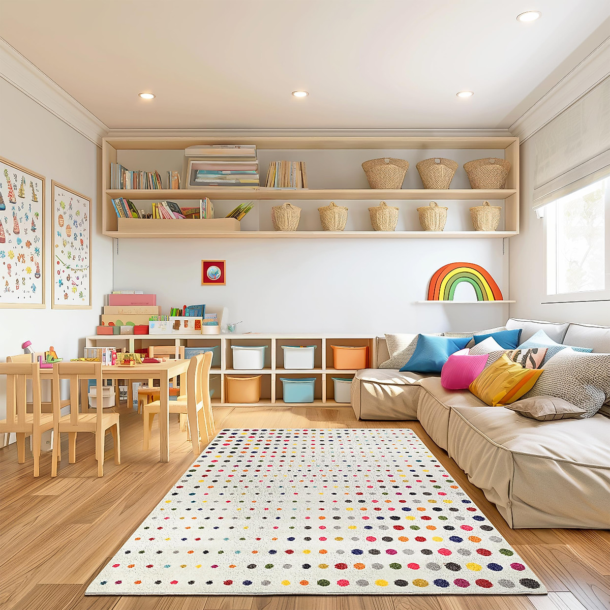 nuLOOM Dorie Polka Dot Area Rug, 3' x 5', Multi Color, Rectangular, 0.45" Thick