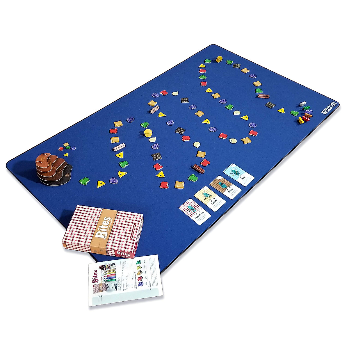 Board Game Playmat [3'x5'/Thick Super Cushioned/Stitched Edge/Water Resistant] with Carrying Case - for Tabletop Board Games, Card Games, RPG Games (Medium, Blue)