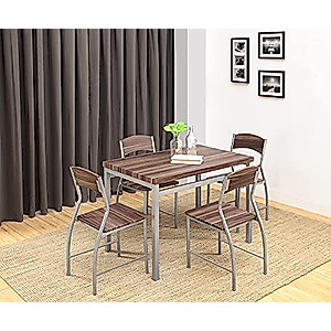Abington Lane 5-Piece Dining Table Set w/Four (4) Chairs - Modern and Sleek Dinette for The Contemporary Home - (Cedarwood Finish)