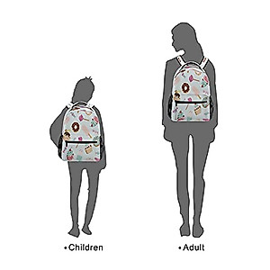 Cupcake Ice Cream Donut School Bag Backpack College Bookbag,Lollipop Fruit Laptop Backpacks Computer Bag Travel Hiking Camping Daypack for Women Girls Men Boys Students