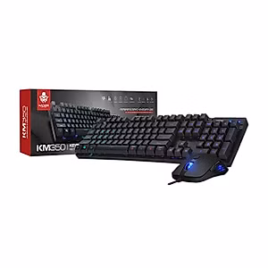 ABKO KM350 Desktop Keyboard & Mouse Gaming Combo Rainbow LED, 19 Key Anti-Ghosting, Max 3200 DPI English/Korean Type