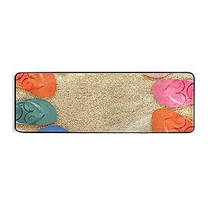 Kitchen Runner Rugs Non-Slip Doormats A Pair Of Flip Flops On The Beach Large Bath Mat Carpet Area Rugs for Living Room Bedroom Rug 72" X 24"