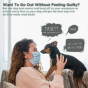 Molly Mutt Medium to Large Dog Bed Cover - Royals Print - Measures 27”X36”X5’’ - 100% Cotton - Durable - Breathable - Sustainable - Machine Washable Dog Bed Cover