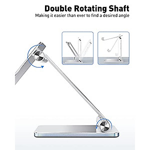 Maxonar Foldable Tablet Stand Holder, Adjustable Tablet Phone Desktop Stand Dock Constructed from Aluminum Compatible with 2022 iPad/iPad Pro, iPad Air/iPad Mini [4.7"-13"], Galaxy Tab S8- Silver