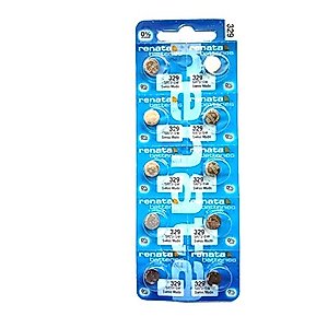 Renata 329 Watch Battery Pack of 10