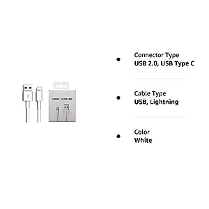 1Pack Apple Original Charger [Apple MFi Certified] Lightning to USB Cable Compatible iPhone Xs Max/Xr/Xs/X/8/7/6s/6plus/5s,iPad Pro/Air/Mini,iPod Touch(White 2M/6.6FT) Original Certified