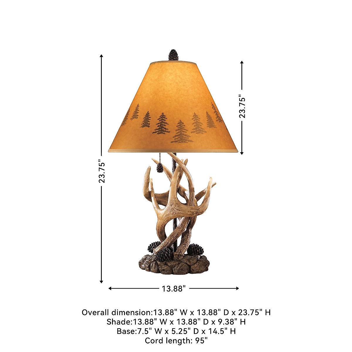 Signature Design by Ashley Derek Rustic Cabin Antler Lamp Set, 2 Count, Brown