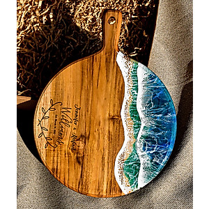 CUTTING BOARD AND CUP HOLDER SET, CHOPPING BOARD AND CUP HOLDER SET, RESIN CUTTING BOARD, CHOPPING BOARD, CUTTING BOARD, OCEAN THEME CUTTING BOARD, CUSTOMIZED CUTTING BOARD, PERSONALIZED CUTTING BOARD