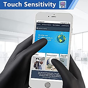 Vaingarb Black Nitrile Gloves Disposable Latex Free,Powder-Free,Medical Exam Gloves 100 Count Medium 5 Mil for Industry Working,House Cleaning,Food Prep