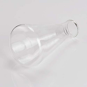 Labasics Glass Narrow Mouth Erlenmeyer Flask, Borosilicate Glass Heavy Wall Flask with Heavy Duty Rim, 250 ml