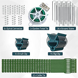 Giantex 8 Panels Cucumber Trellis, A-Frame Garden Trellis for Plant Climbing, Greenhouse Vegetable Fruit Grow Support with 18 Clips, 16 Ground Stakes, 8 Spiral Connectors, 12 Cable Tie, Twist Tie