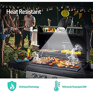 Grill Light, Yuyotrre Grill Lights for Outdoor Grill, Portable Weather Resistant BBQ Lights 360 Rotatable with 10 Super Bright LED Lights & Sturdy Clamp Mount Fits Grill Handle (Battery NOT Included)