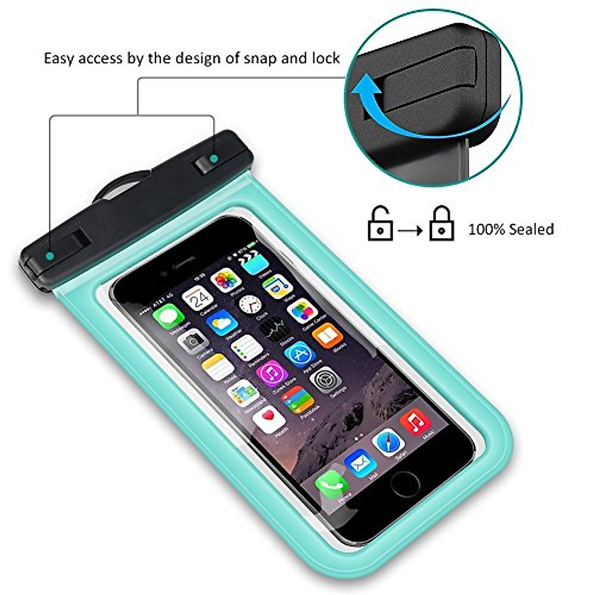 Buylen Universal Waterproof Case with Super Sealability Technology, Cellphone Dry Bag Pouch with Sensitive PVC Touch Screen for Cellphone Up to 6.0" Diagonal