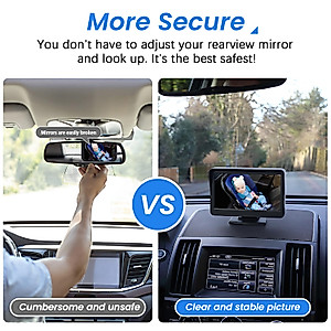 Baby Mirror for Car, Back Seat Baby Car Camera with Night Vision, View Infant in Rear Facing Seat with 4.3-Inch HD Display, Observe The Baby's Every Move at Any Time while Driving