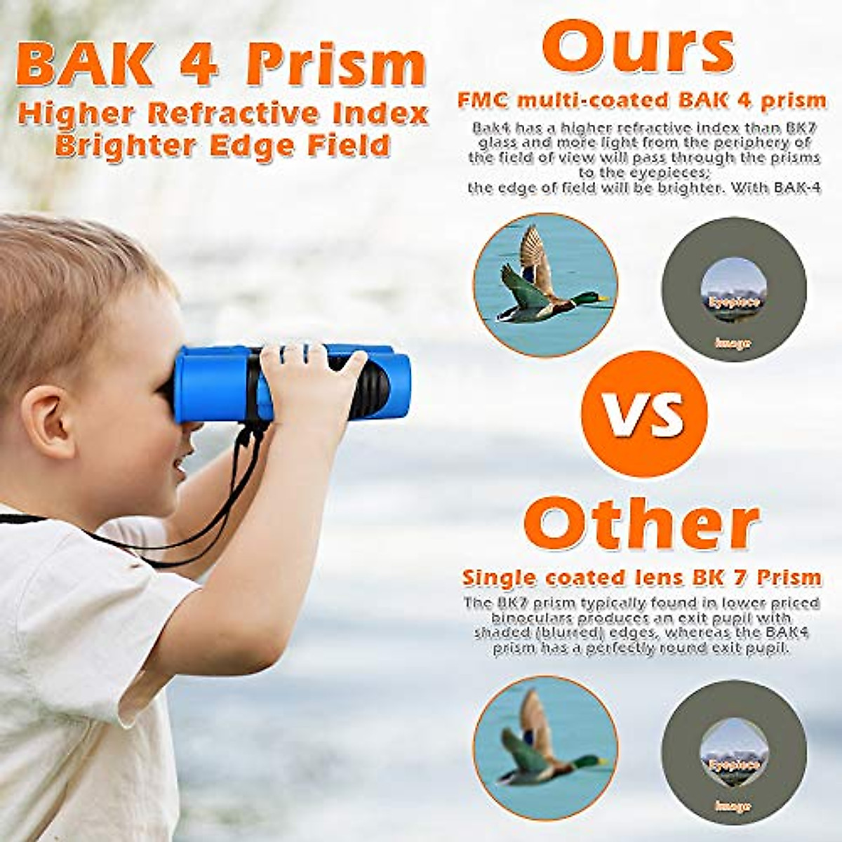 Compact Mini Binoculars for Kids – 8x21 Zoom Kids Binoculars Toy Gift Shock Proof for 3 4 5 6 7 8 9 10 11 12 13 Years Old Boys Girls Bird Watching Sporting Events Children Best Present