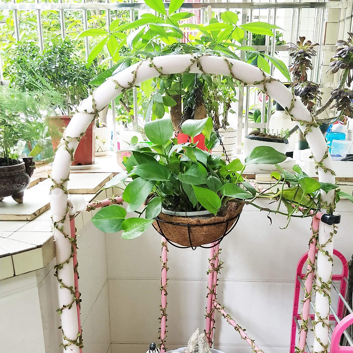 HALEDAZE 2 Pack 14 Inch Round Coco Liners for Hanging Basket, Coconut Fiber Replacement Outdoor Garden Decoration for Planters Flower Pot