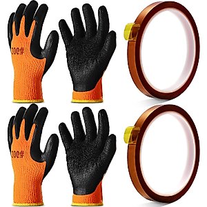 Honeydak 2 Pairs Heat Resistant Gloves Heat Transfer Gloves for Sublimation with 2 Rolls High Temperature Thermal Tape