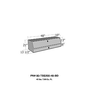 Westin Brute 80-TBS200-48-BD Pro Series 48" Contractor TopSider Tool Box with Doors & Drawers, Polished Aluminum