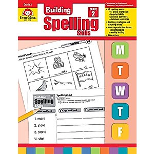 Evan-Moor Building Spelling Skills, Grade 2 - Homeschooling & Classroom Resource Workbook, Reproducible Worksheets, Teaching Edition, Spelling Strategies, Reading and Writing Skills