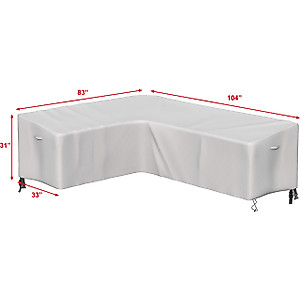 Simple Houseware Outdoor Patio Sectional Sofa Cover, Left-Facing