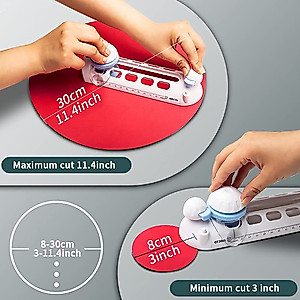 Circle Cutter Compass Circular Cutter for Cardstocks Craft Cutting Tools, Rotary Paper Cutter Trimmer Scrapbooking