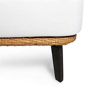 Christopher Knight Home 315003 Nic Outdoor Club Chair, Metal, White + Light Brown + Black