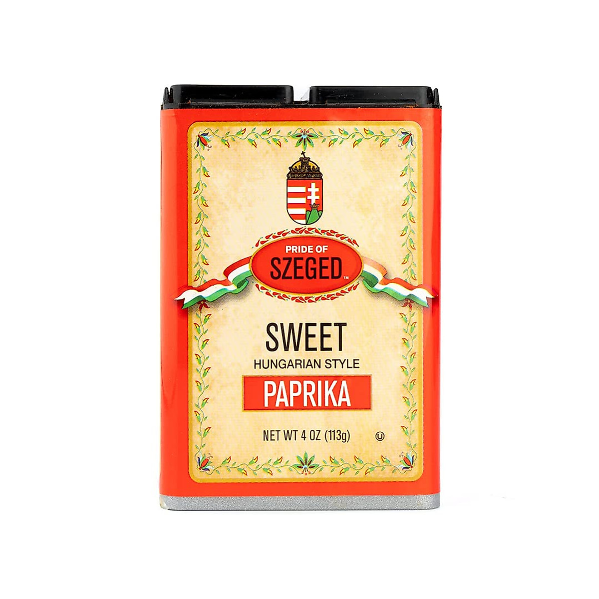 Pride of Szeged Sweet Paprika Powder, Hungarian Style Seasoning Spice, Deep Red, 4 oz. Tin, 1-Count
