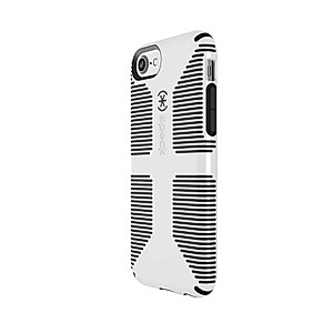 Speck iPhone SE 2020 Case - Drop Protection Case Fits iPhone 7 & iPhone 6 & iPhone 6S - Scratch Resistant & Slim with Extra Grip Case - White & Black Case CandyShell Grip