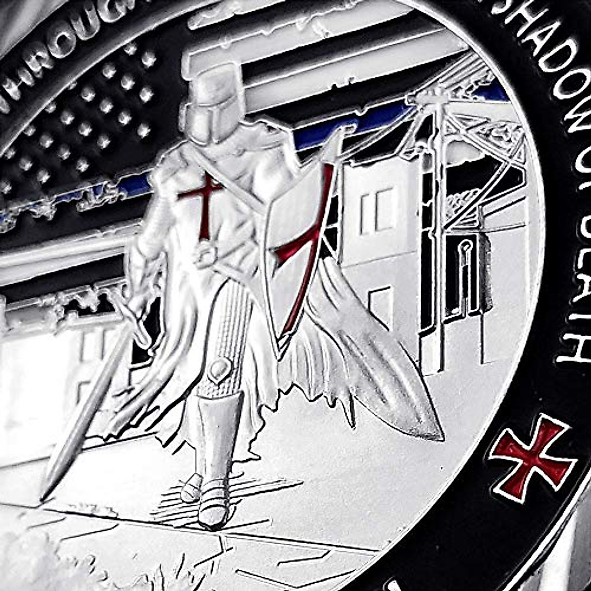 Thin Blue Line Lives Matter Police Officer Law Enforcement 3D Challenge Coin