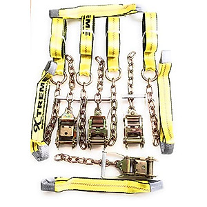 Xtreme 8 Point Roll Back Tie Down System Chain Ends for Car Hauler Carrier Tow Truck Flatbed