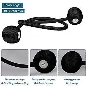 Aosivm Magnetic Curtain tiebacks,Curtain tie Backs,tiebacks for Drapes or Curtains Elegant Decorative Home Bedroom Office (Black, 2)