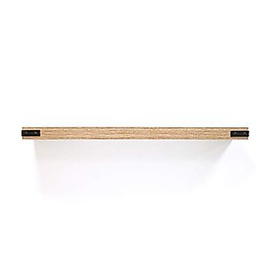 InPlace 36" W x 9.25" D x 2" H Oak Floating Shelf with Metal Corners 9602068E