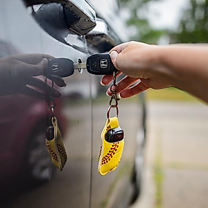 Daisy Lane Hand Sanitizer Holder for Backpack Kids Travel Size Baseball Softball Keychain (Softball, Pack of 6)